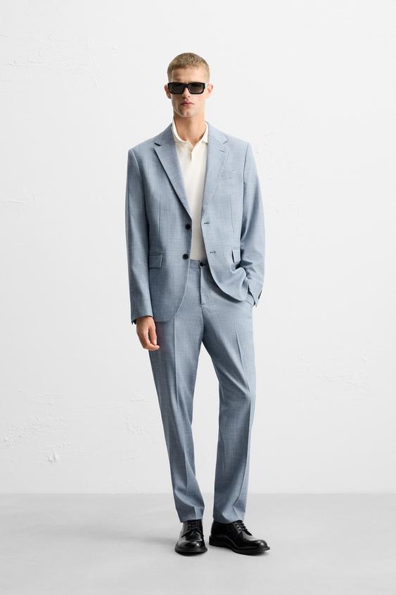 Blazer Costume StructurÉe Bleuté Zara Belgique Belgium