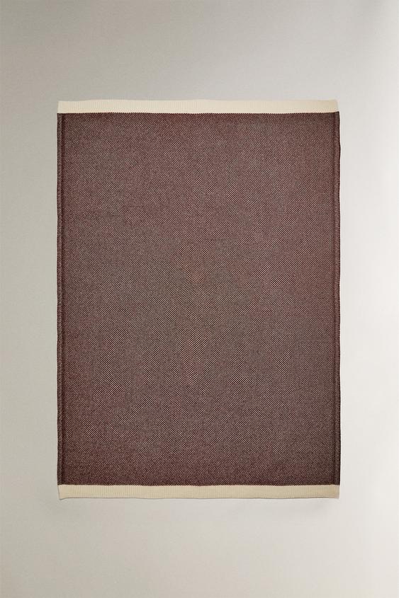 CHRISTMAS JACQUARD KNIT THROW - White / Red | ZARA Turkey