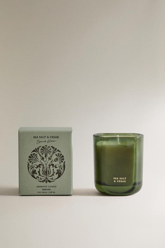 (220 G) SEA SALT & CEDAR SCENTED CANDLE - MIDNIGHT BLUE | ZARA Ireland