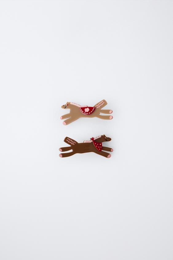 LOT DE DEUX PINCES CHEVAUX - Rouge | ZARA Belgique / Belgium