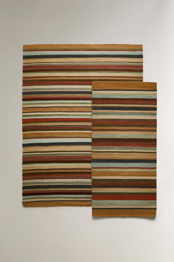 STRIPED COLORED AREA RUG - Multicolored | ZARA Mexico