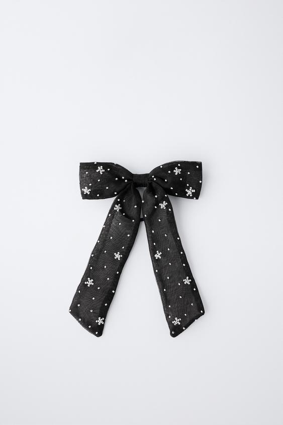 CHOUCHOU À NŒUD EN ORGANZA ET FANTAISIE - Noir | ZARA France