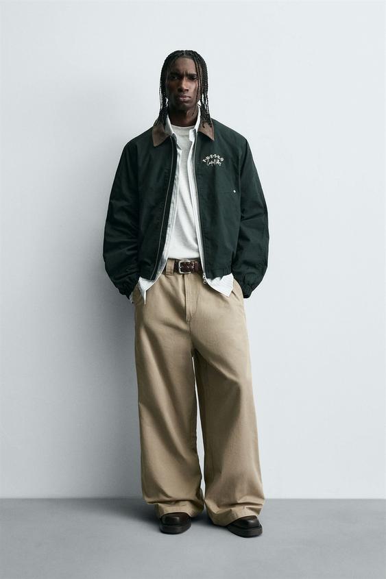 WIDE BAGGY FIT CHINO TROUSERS - Beige | ZARA Australia