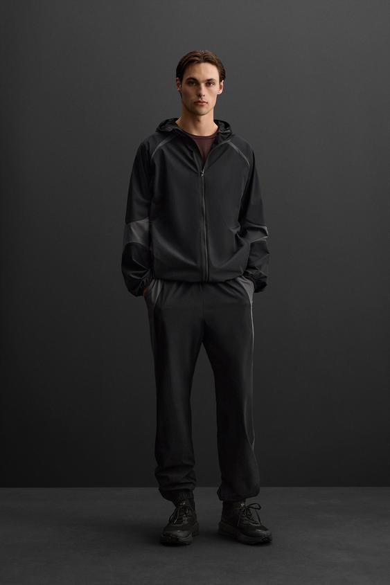 COLOUR BLOCK TECHNICAL JACKET - Black | ZARA Australia