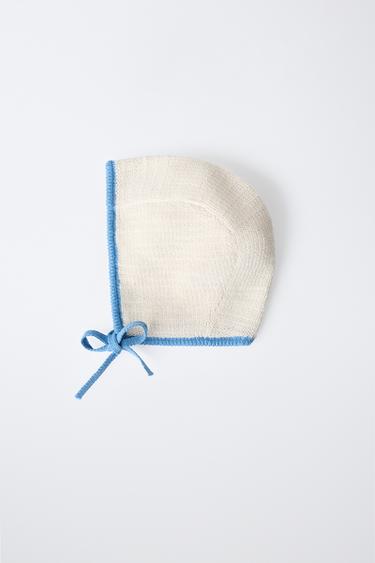 BONNET EN MAILLE CONTRASTÉ - Écru | ZARA France