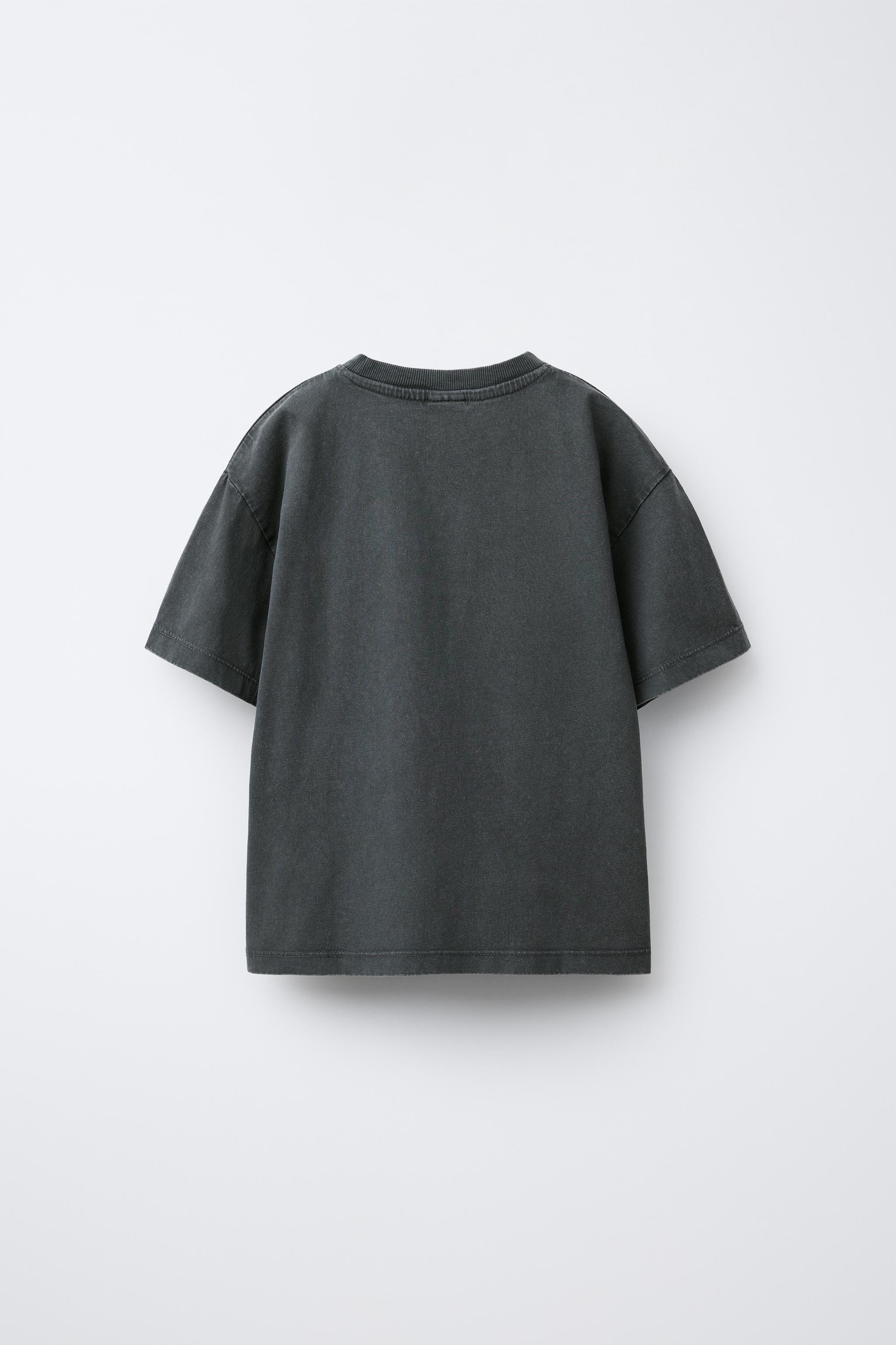 PRINTED T-SHIRT - Anthracite grey | ZARA United States PRINTED T-SHIRT - Anthracite grey | ZARA United States