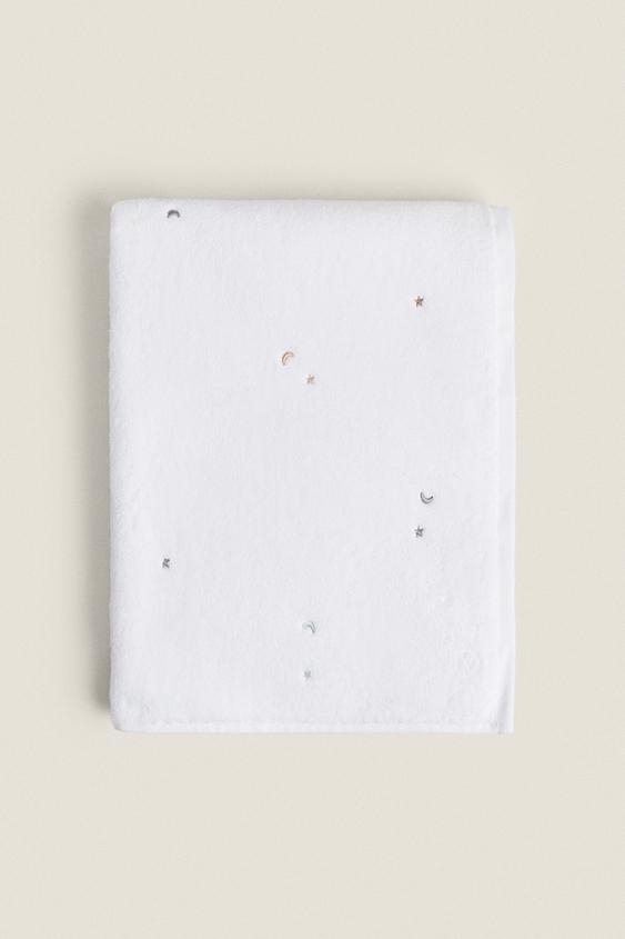 CHILDREN'S MOON AND STAR BATH TOWEL - Offwhite | ZARA Norge / Norway