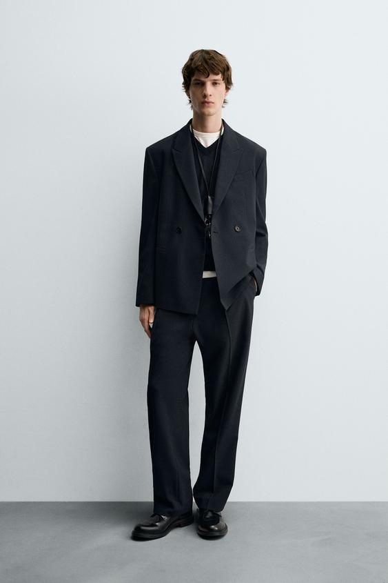 ÁO KHOÁC BLAZER THEO BỘ SUIT KẺ SỌC VẠT CHÉO - Màu xanh hải quân đậm ...