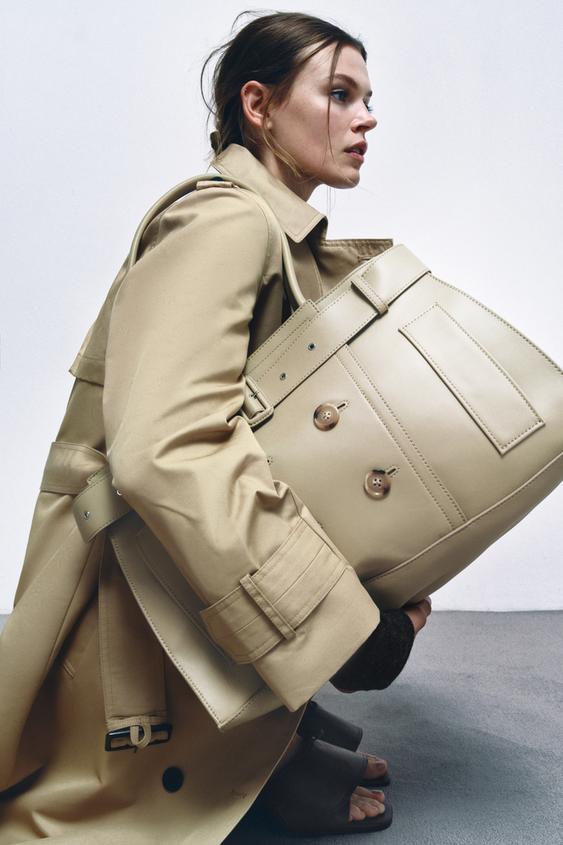 ΔΕΡΜΑΤΙΝΗ ΤΣΑΝΤΑ CITY ΜΕ ΖΩΝΗ - Μπεζ | ZARA Greece / Ελλαδα