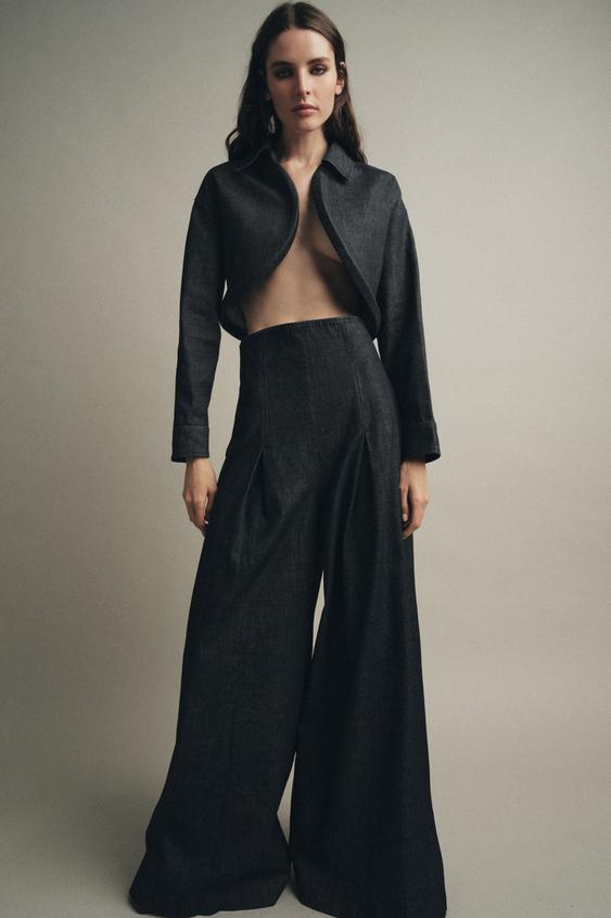 ZW COLLECTION ULTRA HIGH-WAIST WIDE-LEG JEANS - Blue | ZARA United Kingdom