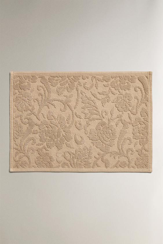 FLORAL JACQUARD BATH MAT - Beige | ZARA Estados Unidos de América ...