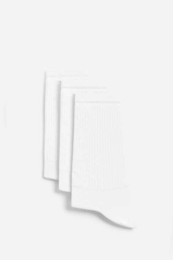 BASIC SOCKS 3-PACK - White | ZARA India