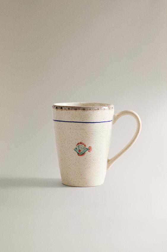STONEWARE FISH MUG - Blue / White | ZARA United States