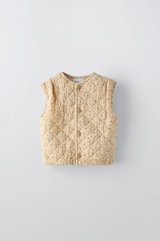 CHALECO TEXTURA FLORES - Beige | ZARA Chile