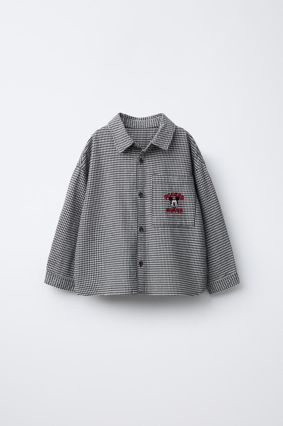 MICKEY MOUSE © DISNEY CHECK SHIRT - Navy blue | ZARA UAE - Dubai ...