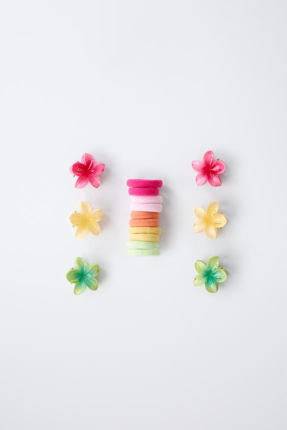 BOX PACK WITH HAIR BANDS AND FLOWER CLIPS - Multicoloured | ZARA Australia