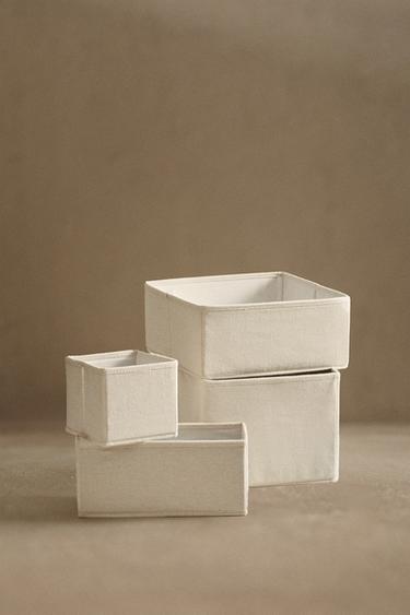 FOLDABLE COTTON STORAGE BOX - Light beige | ZARA Turkey