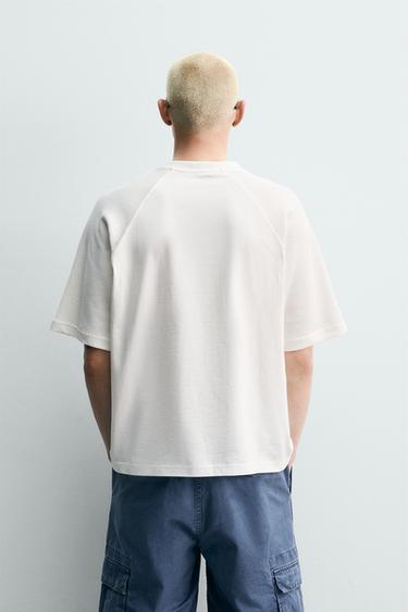 T-SHIRT À INSCRIPTION IMPRIMÉE EN CONTRASTE - Blanc | ZARA France