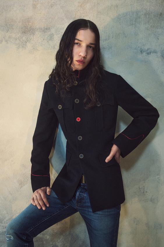 BLAZER CONTRASTE LAINE BOBBY GILLESPIE X ZARA - Bleu | ZARA Canada