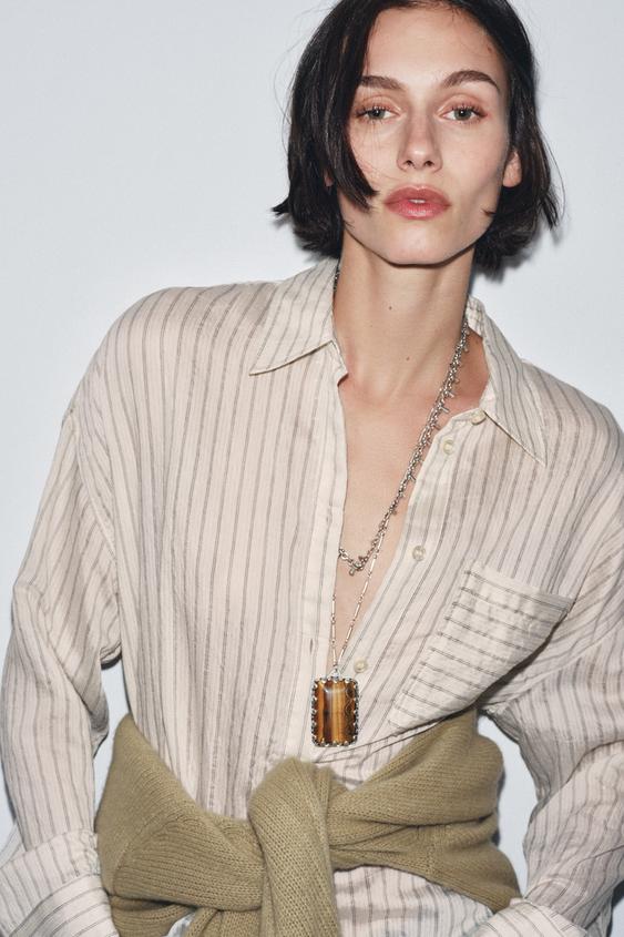 PACK OF 2 LINK AND STONE NECKLACES - Silver | ZARA Australia