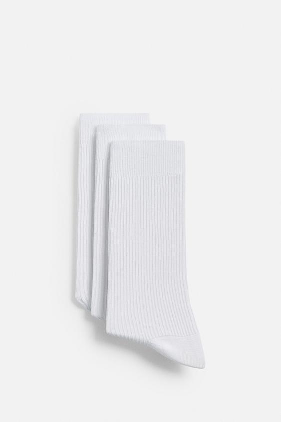 LIGHTWEIGHT SOCKS THREE-PACK - White | ZARA United States