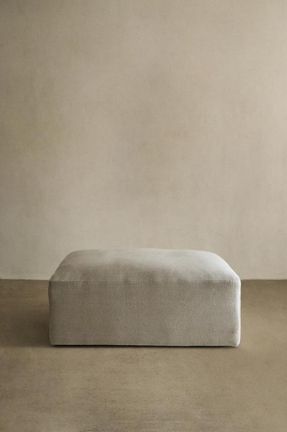 WASHED LINEN POUF - Light beige | ZARA Ireland