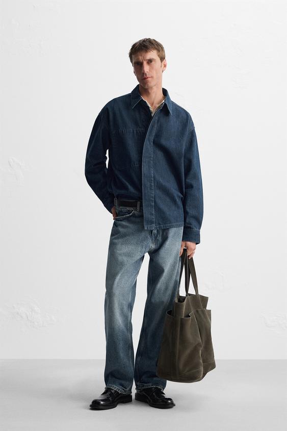 DENIM OVERSHIRT - Blue | ZARA Saudi Arabia