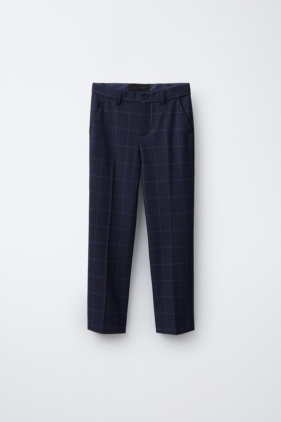 PANTALON DE COSTUME À CARREAUX - Bleu encre | ZARA Belgique / Belgium