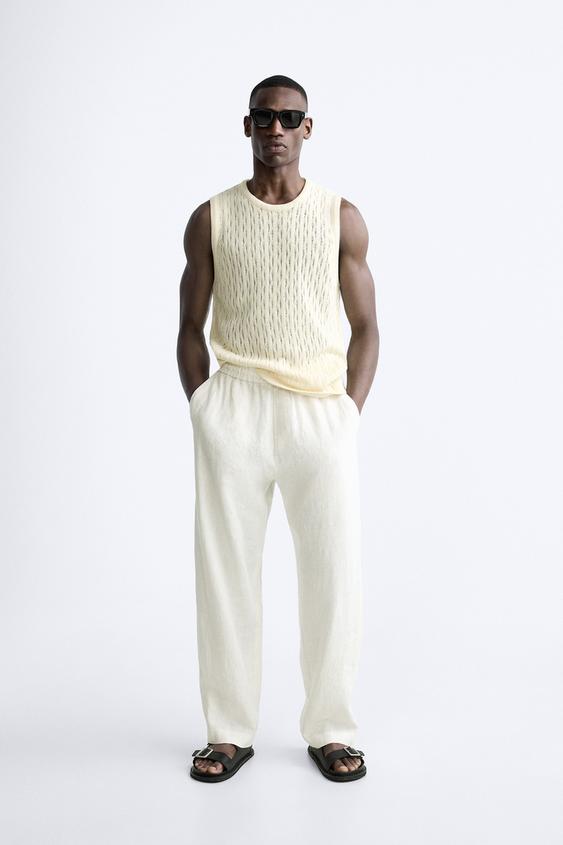 CUTWORK TANK TOP - Ecru | ZARA Saudi Arabia