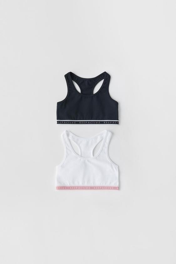 KIDS/ SET DE DOUĂ TOPURI SPORTY - Alb | ZARA România