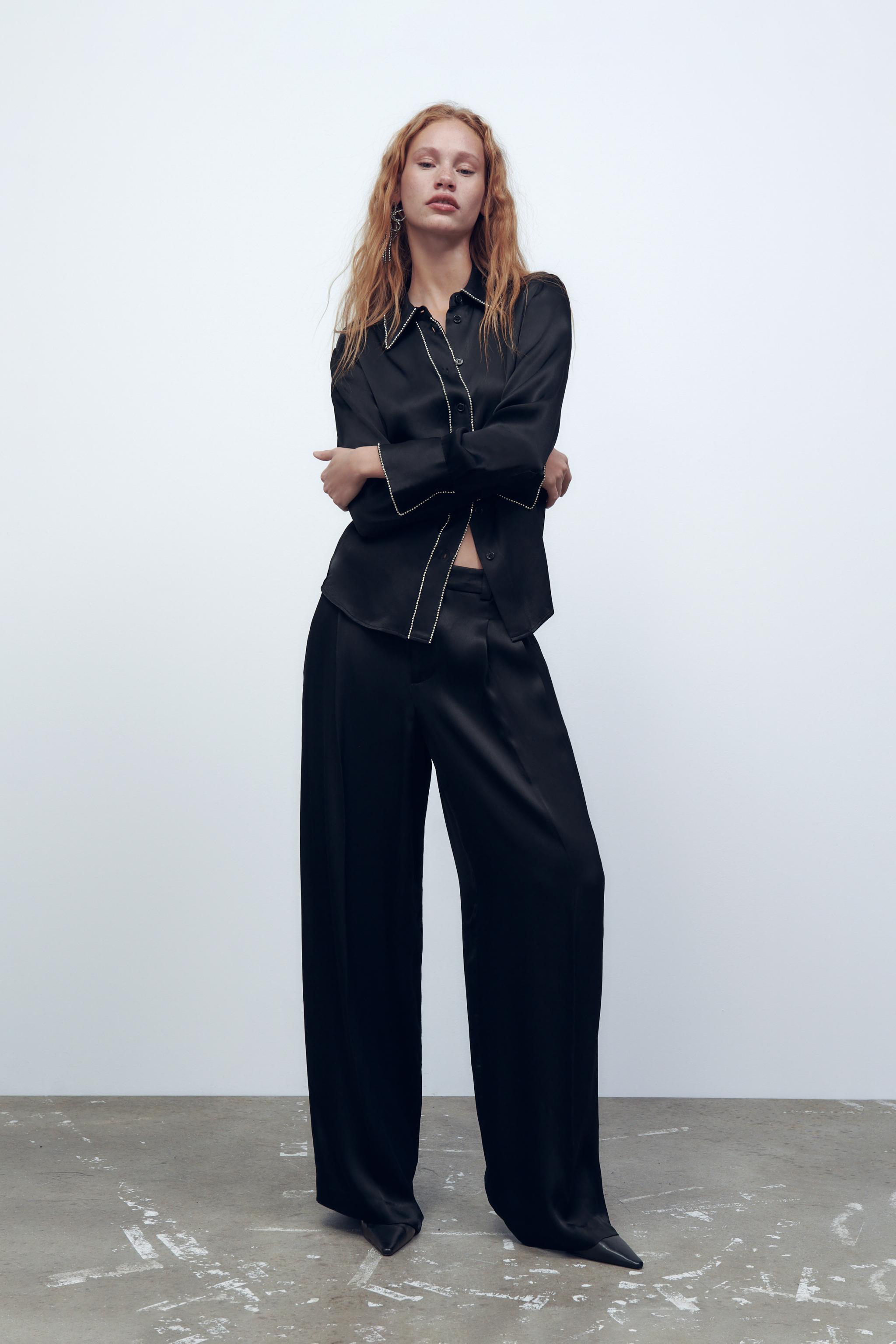 Zara RHINESTONE SATIN EFFECT SHIRT | Mall of America®