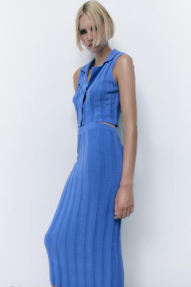 Mavi ve Lacivert Kadın Etek | Online Yeni Koleksiyon | ZARA Türkiye