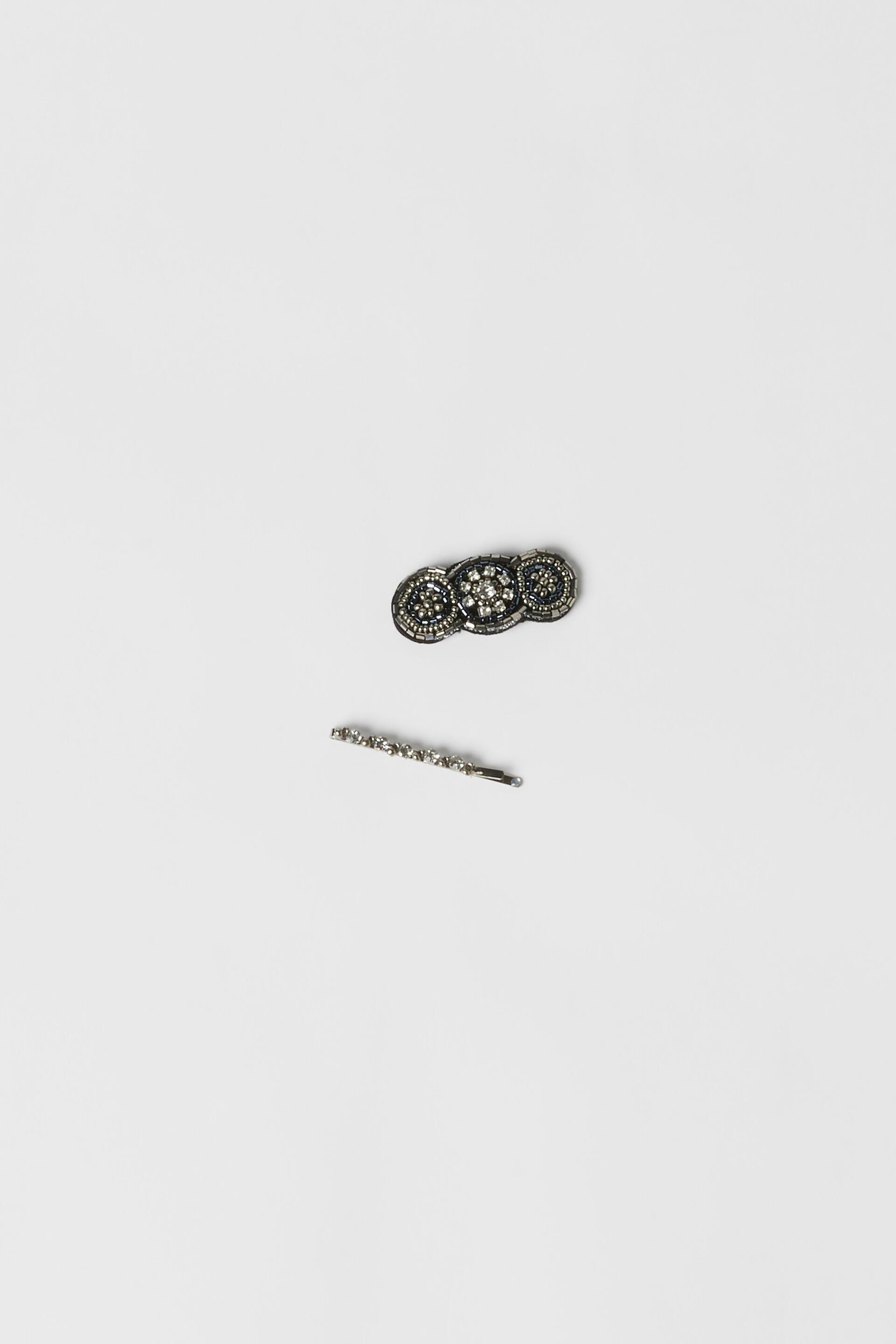 TWO PACK OF SPARKLY HAIR SLIDES Silver ZARA New Zealand two-pack-of-sparkly-hair-slides-silver-zara-new-zealand