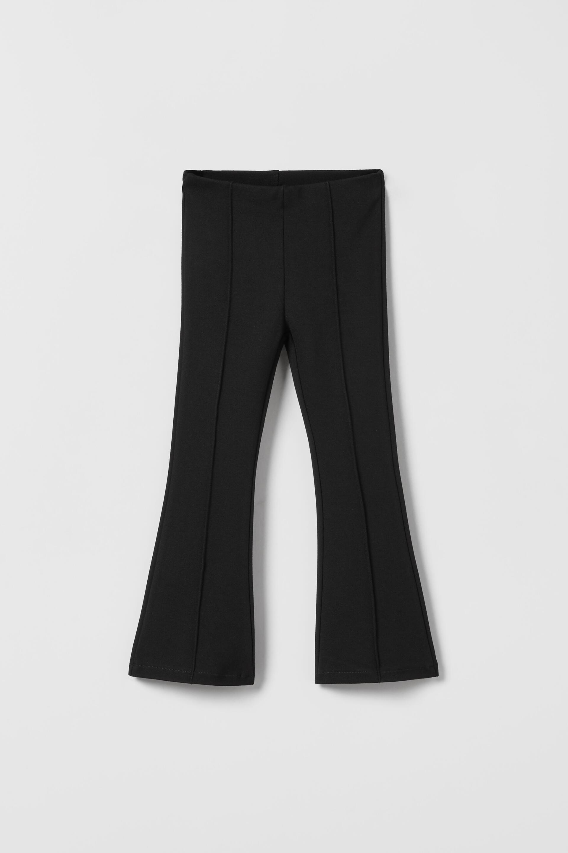PONTE DI ROMA KNIT FLARED LEGGINGS WITH PIPING Black ZARA New Zealand ponte-di-roma-knit-flared-leggings-with-piping-black-zara-new-zealand