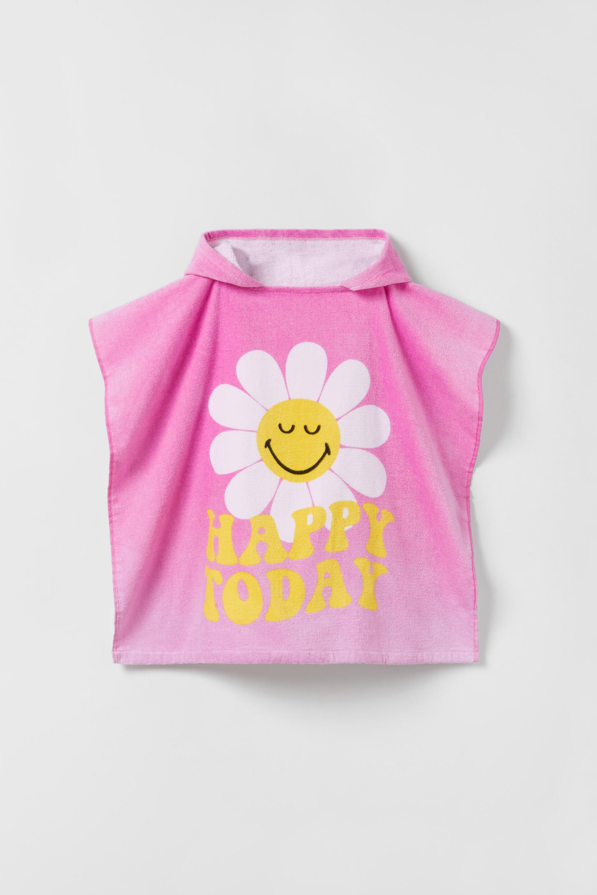 SMILEYWORLD HAPPY COLLECTION TERRYCLOTH PONCHO Pink ZARA Canada smileyworld-happy-collection-terrycloth-poncho-pink-zara-canada