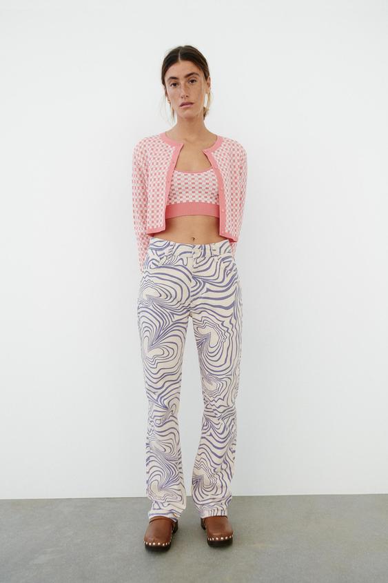 GIACCA IN MAGLIA A QUADRI VICHY - Rosa / Bianco | ZARA Italia / Italy