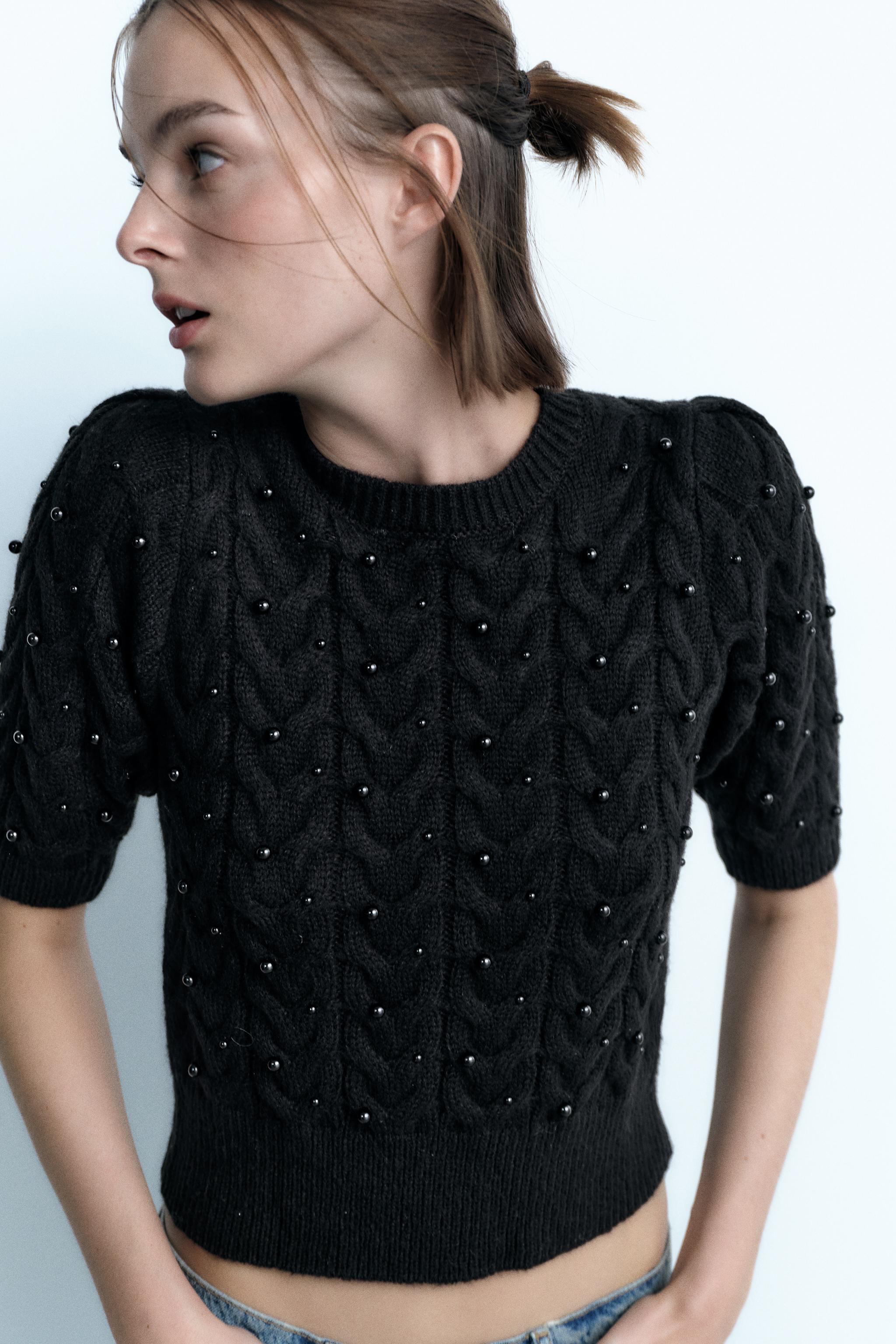 Zara KNIT SWEATER WITH PEARLS | Mall of America®