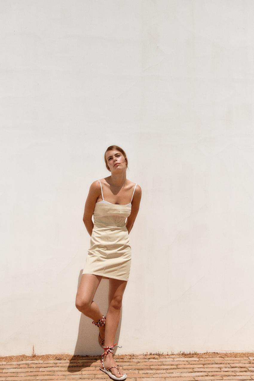 Beige Short Dresses