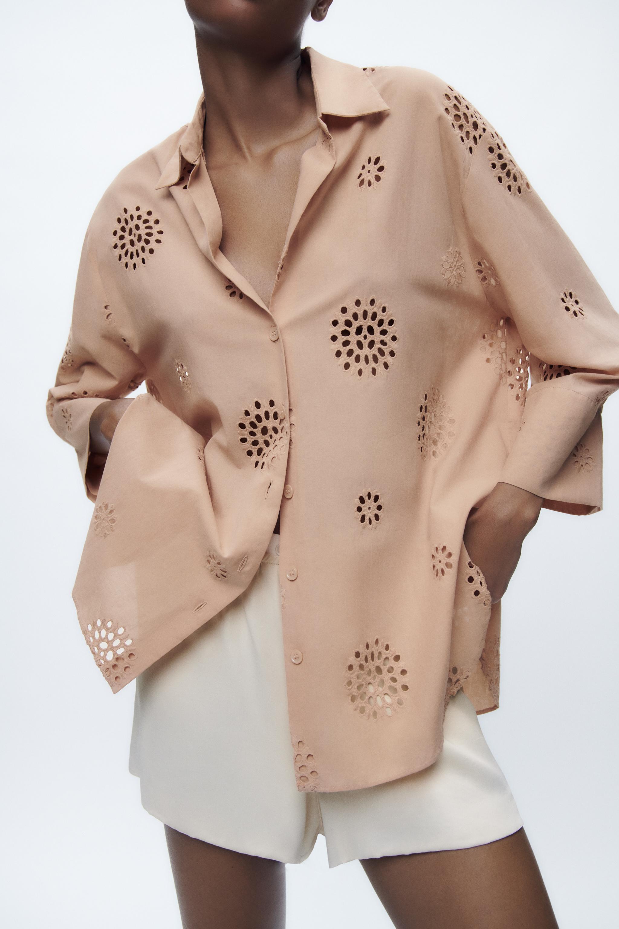 Zara OPENWORK EMBROIDERY SHIRT | Mall of America®