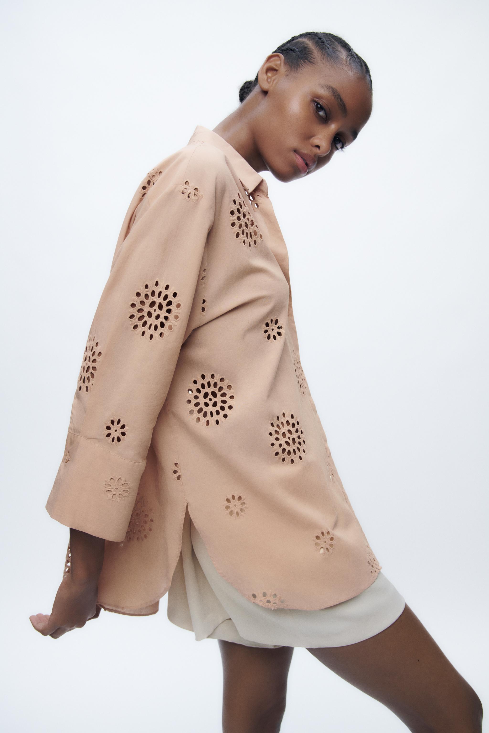 Zara OPENWORK EMBROIDERY SHIRT | Mall of America®