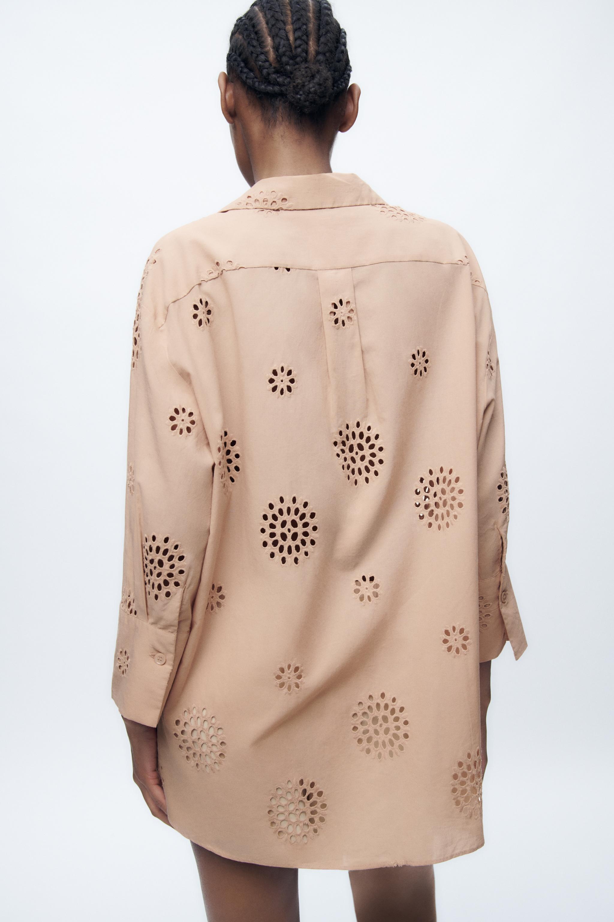 Zara OPENWORK EMBROIDERY SHIRT | Mall of America®