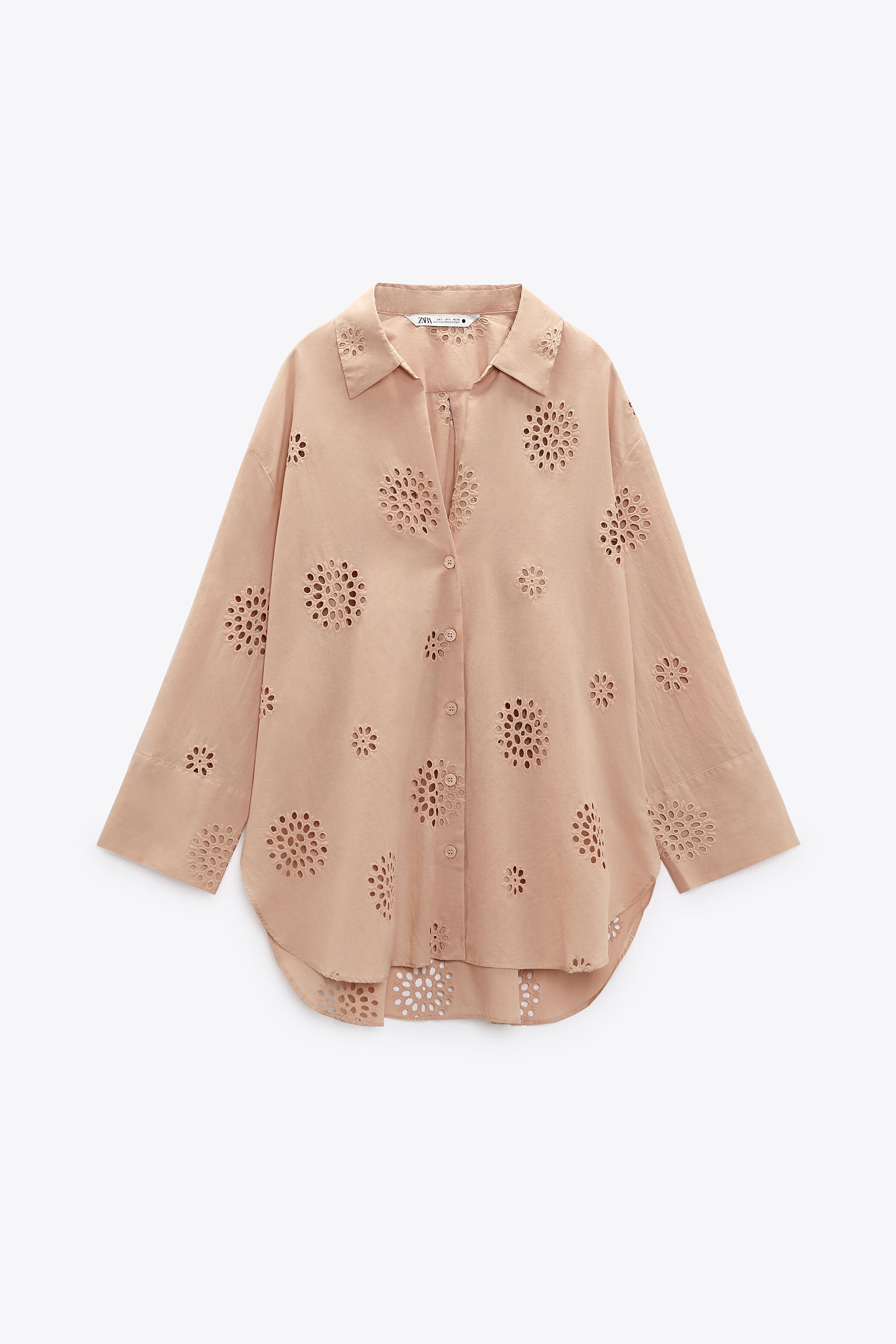 Zara OPENWORK EMBROIDERY SHIRT | Mall of America®