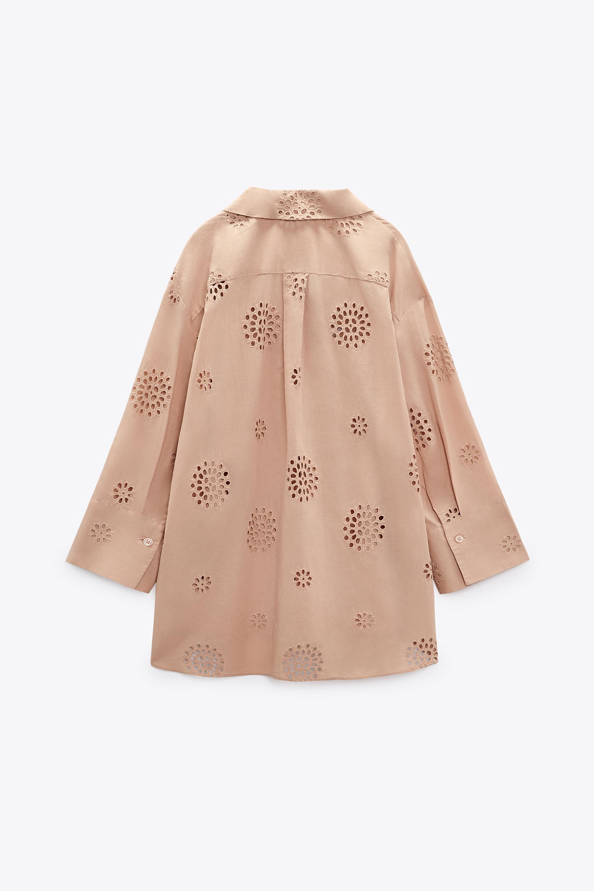 Zara OPENWORK EMBROIDERY SHIRT | Mall of America®