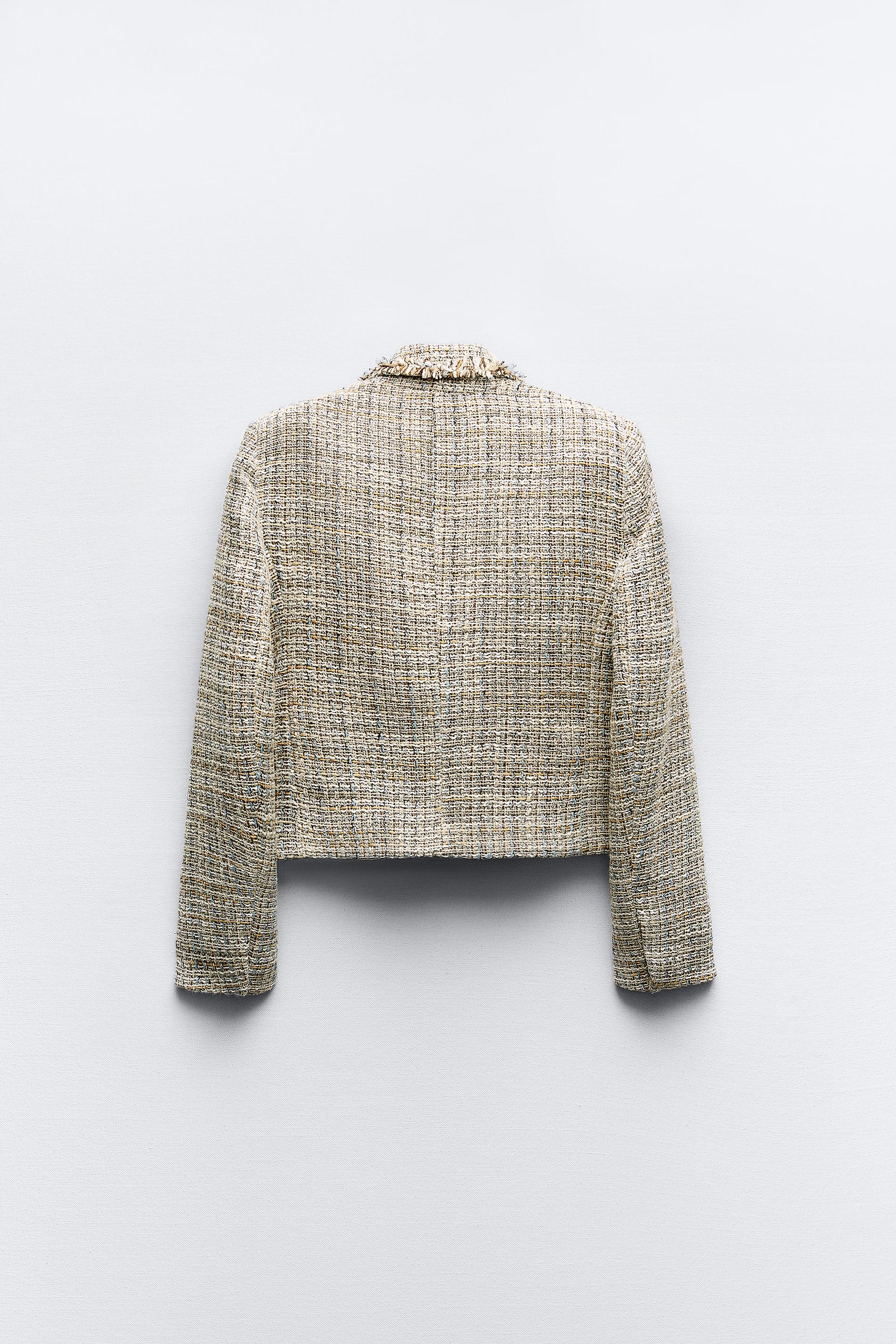 DOUBLE BREASTED TEXTURED WEAVE JACKET