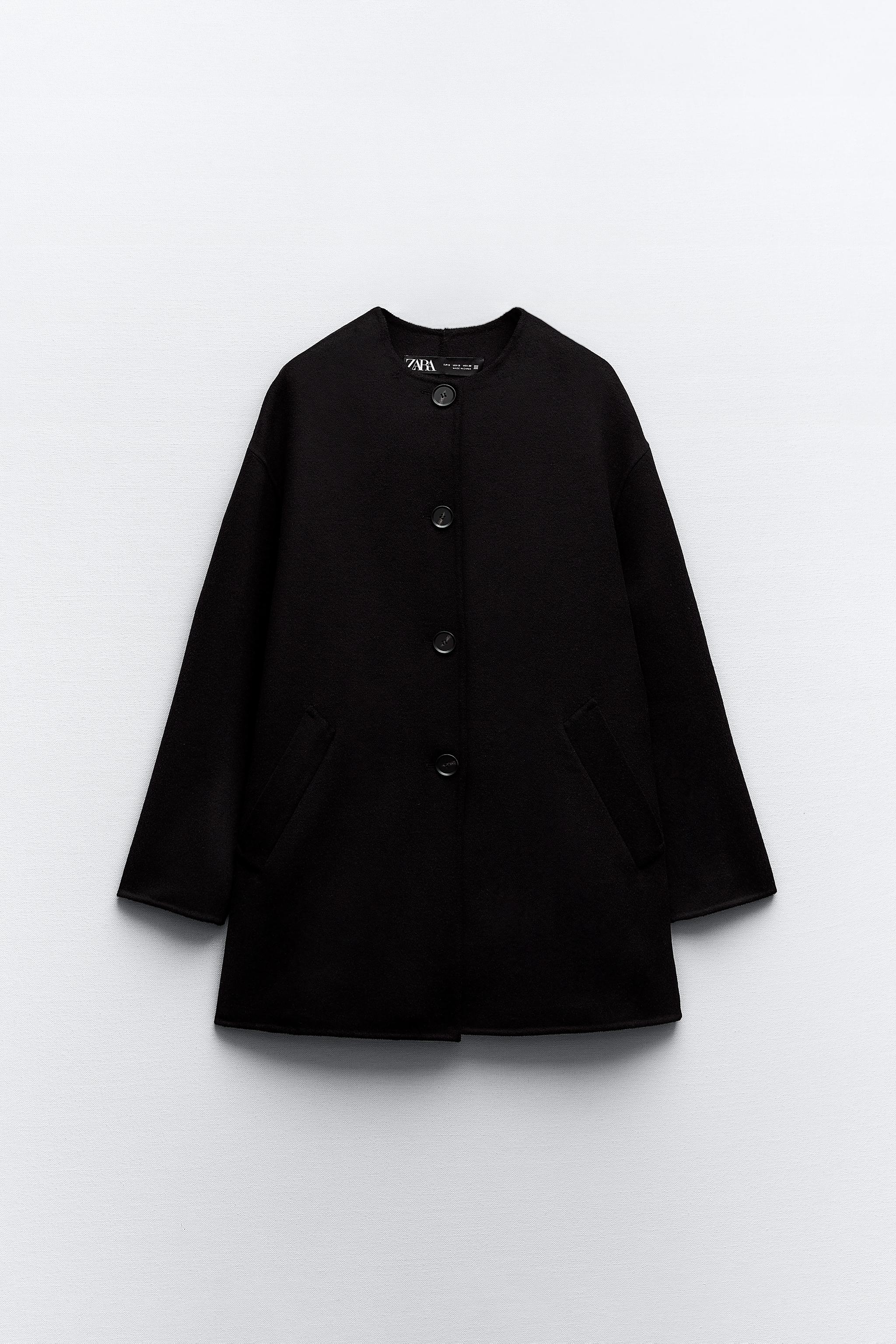 Zara WOOL BLEND ROUND COLLAR COAT | Mall of America®