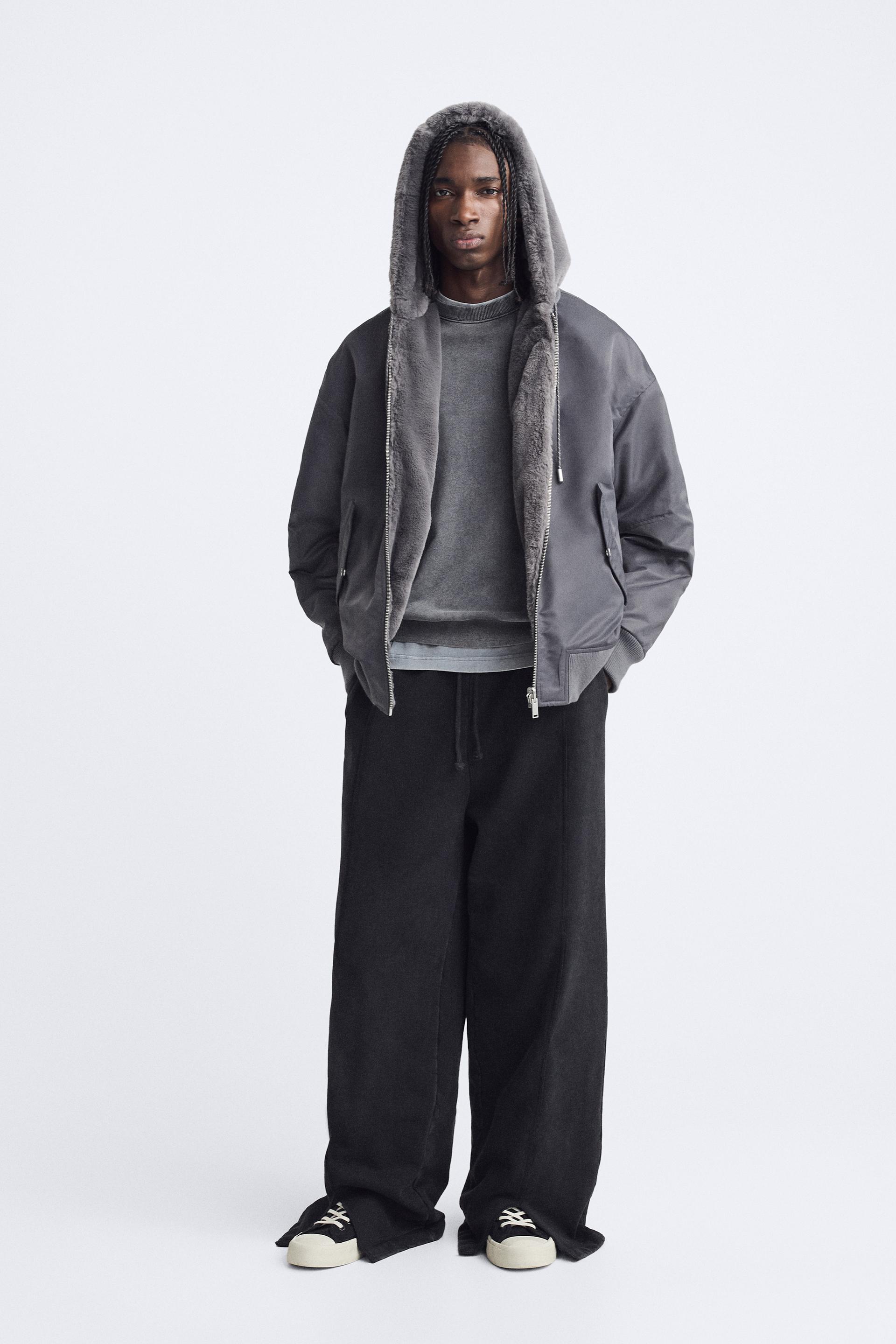 REVERSIBLE BOMBER JACKET Gray ZARA United States, 44% OFF