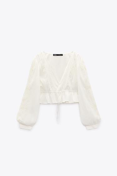 Topuri brodate de damă | Noua Colecție Online | ZARA România