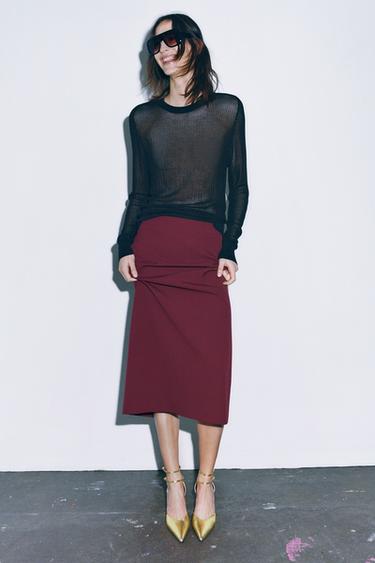 Kırmızı Kadın Etek | Online Yeni Koleksiyon | ZARA Türkiye