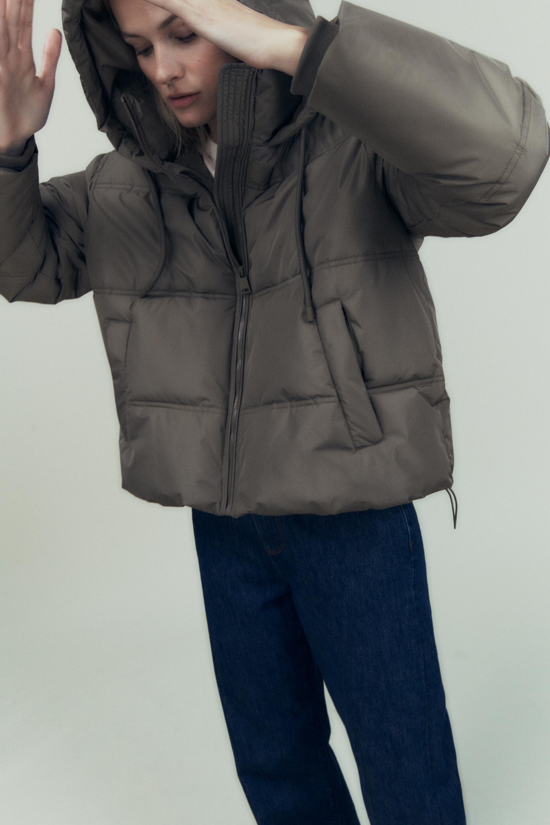Zara Water And Wind Protection Hooded Puffer Jacket Big Apple Buddy