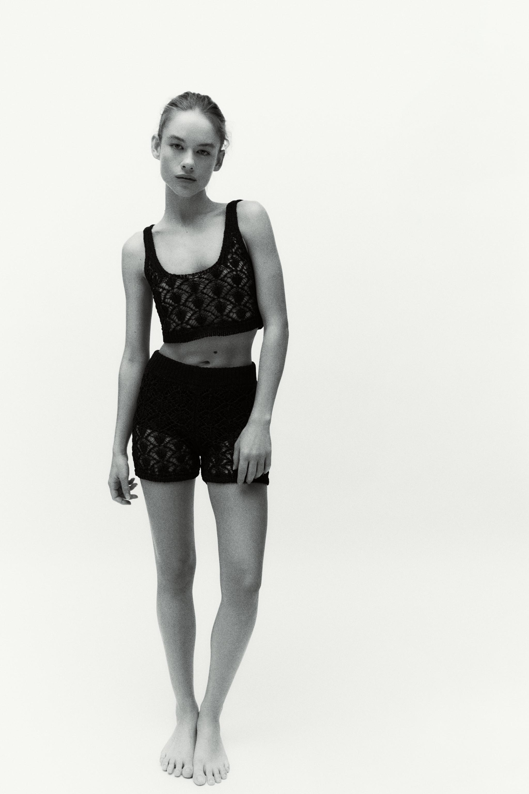 Zara OPENWORK KNIT SHORTS | Mall of America®